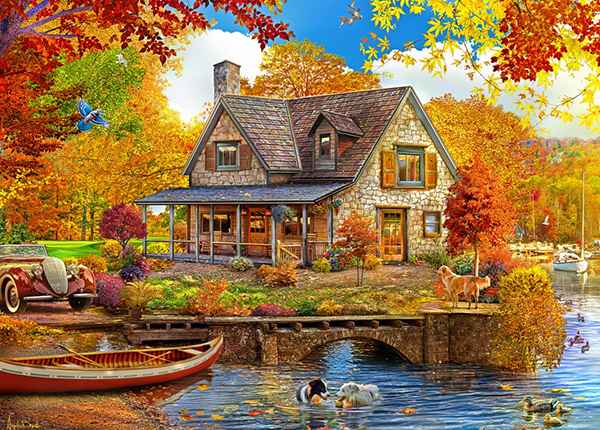 Lake house palapeli 500 palaa Bluebird Puzzle